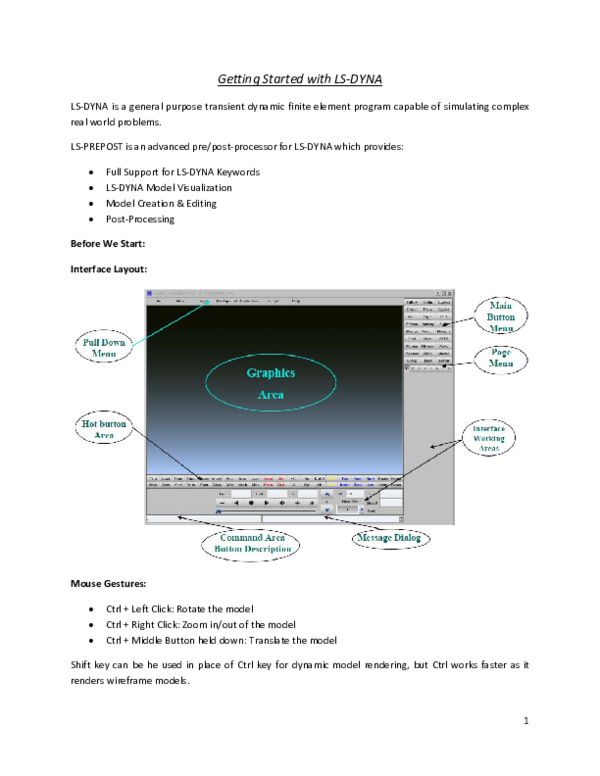 (PDF) Getting Started with LS-DYNA for LS-DYNA which provides: @BULLET ...