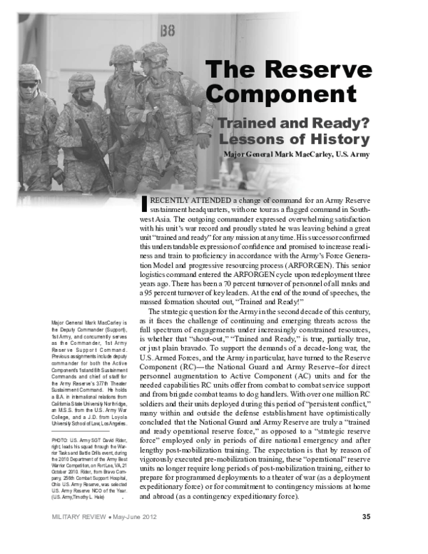 (PDF) The Reserve Component