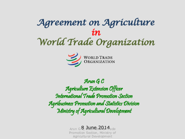 (PDF) Agreement on Agriculture