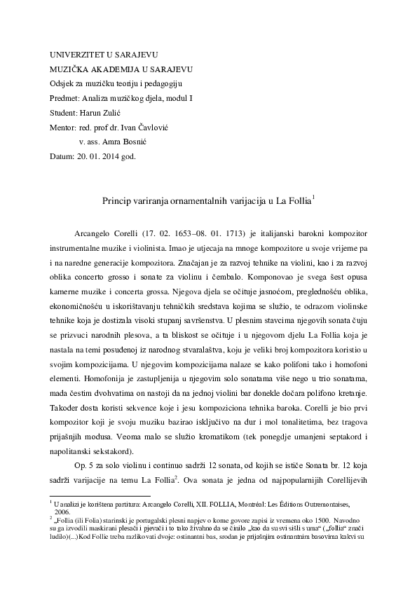 (PDF) Princip variranja ornamentalnih varijacija u La Follia ...