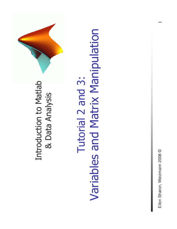 (PDF) Introduction to Matlab
