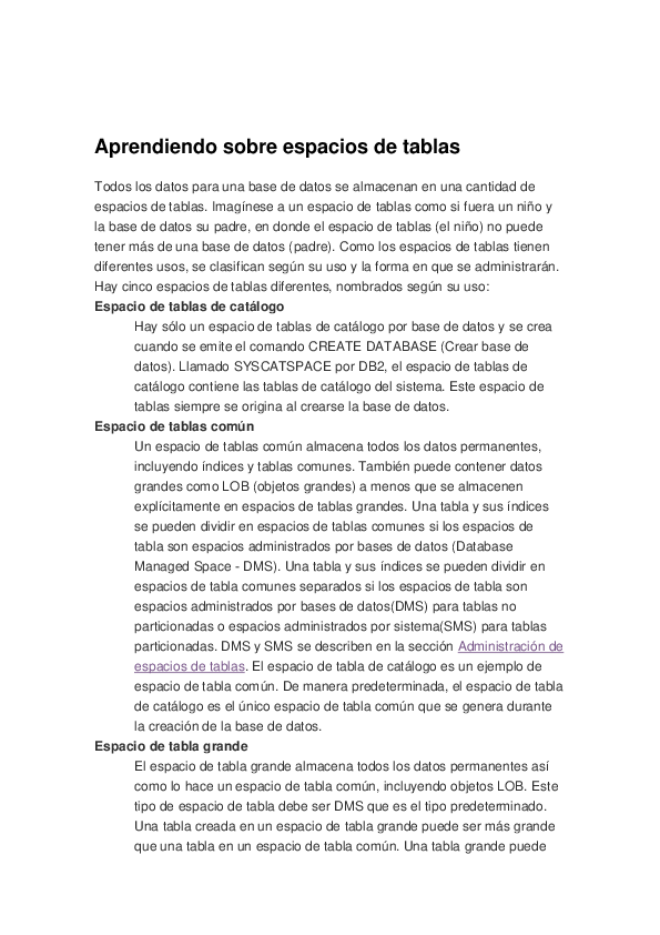 (PDF) Aprendiendo sobre espacios de tablas
