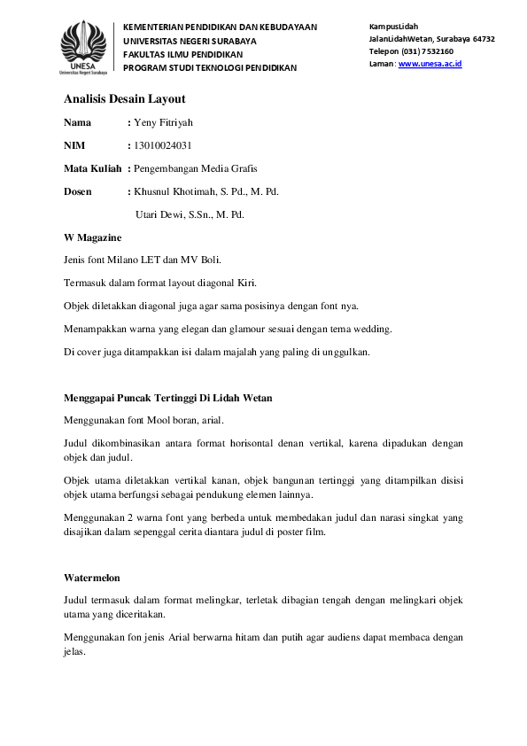 (DOC) Analisis Desain Layout