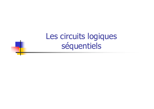 (PDF) Les circuits logiques séquentiels