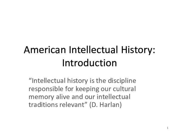 (PPT) American Intellectual History after Civil War: Introduction