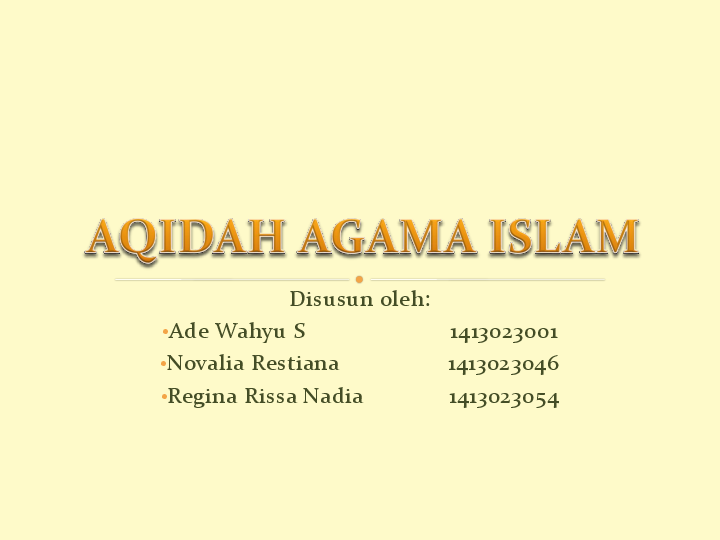 (PPT) Power Point Aqidah agama islam (PPT) Power Point Aqidah agama islam