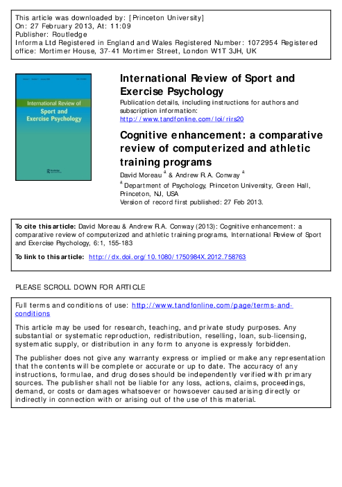 (PDF) Cognitive enhancement: A comparative review of computerized and ...
