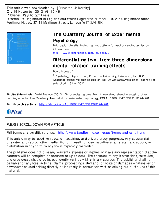(PDF) Differentiating two- from three-dimensional mental rotation training effects