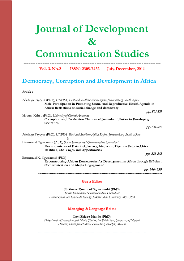 (PDF) Journal of Development and Communication Studies, Vol.3. No.2, 2014