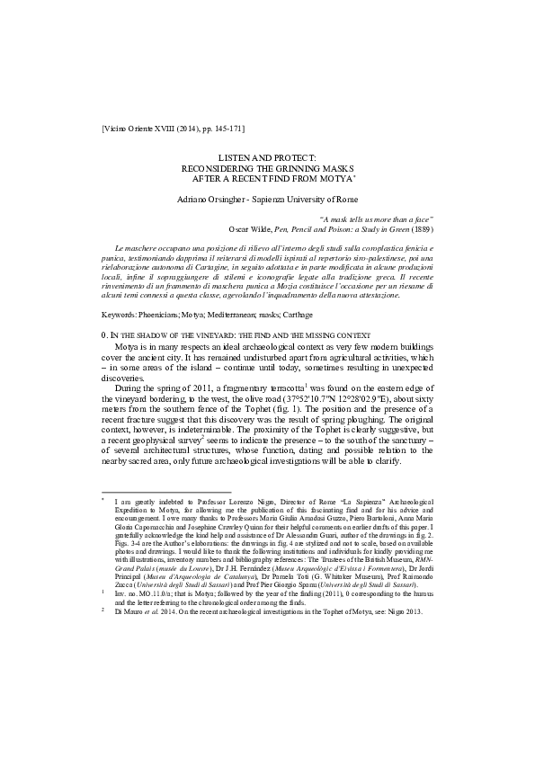 (PDF) “Listen and protect: reconsidering the grinning masks after a ...