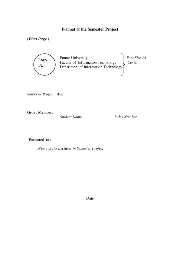 (PDF) Format of the Semester Project