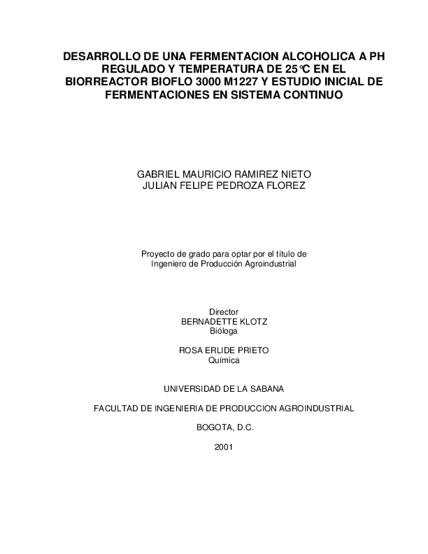 (PDF) DESARROLLO DE UNA FERMENTACION ALCOHOLICA A PH REGULADO Y ...