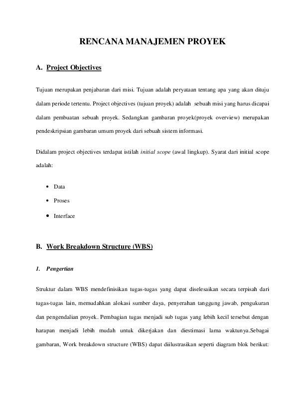 (DOC) RENCANA MANAJEMEN PROYEK