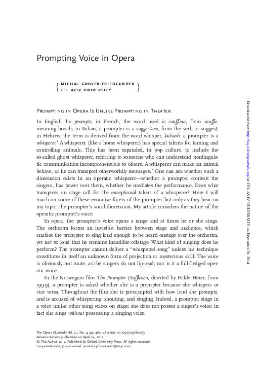 (PDF) Prompting Voice in Opera