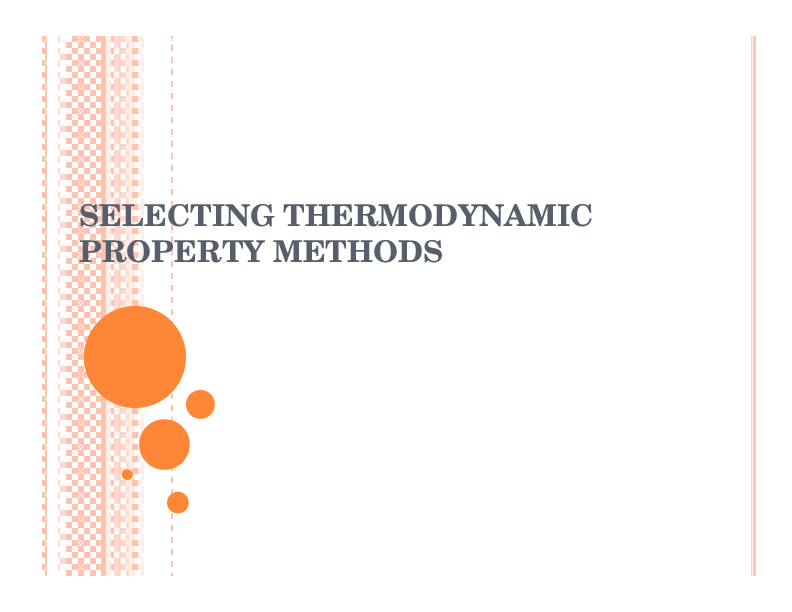 (PDF) SELECTING THERMODYNAMIC PROPERTY METHODS