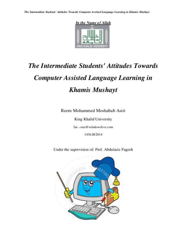 (DOC) The Intermediate Students' Attitudes Towards Computer-Assisted ...