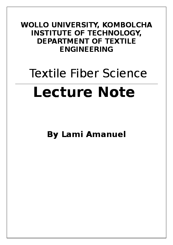 (DOC) Introduction to fiber science