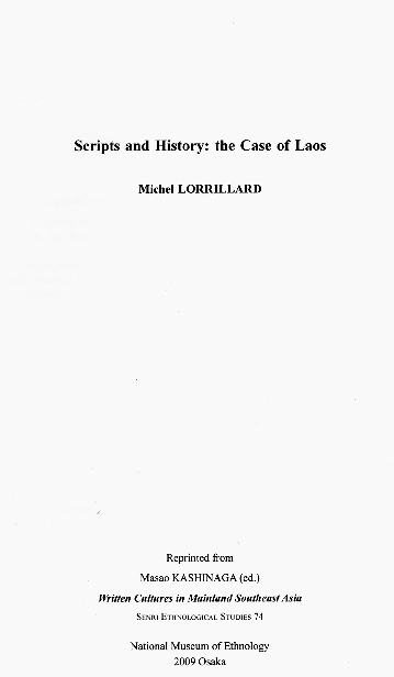 (PDF) Scripts and History : The Case of Laos