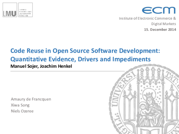 Ppt Code Reuse In Open Source Software