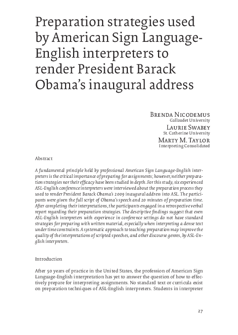 standard american sign language