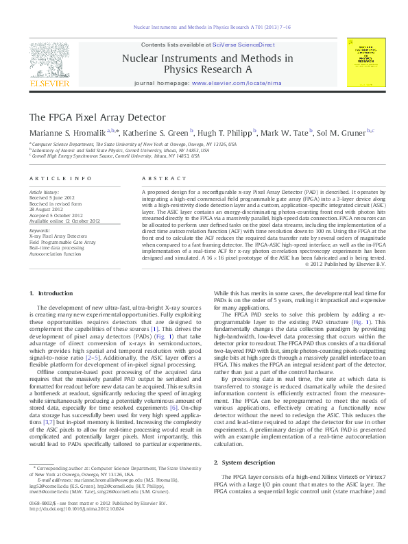 Pdf The Fpga Pixel Array Detector