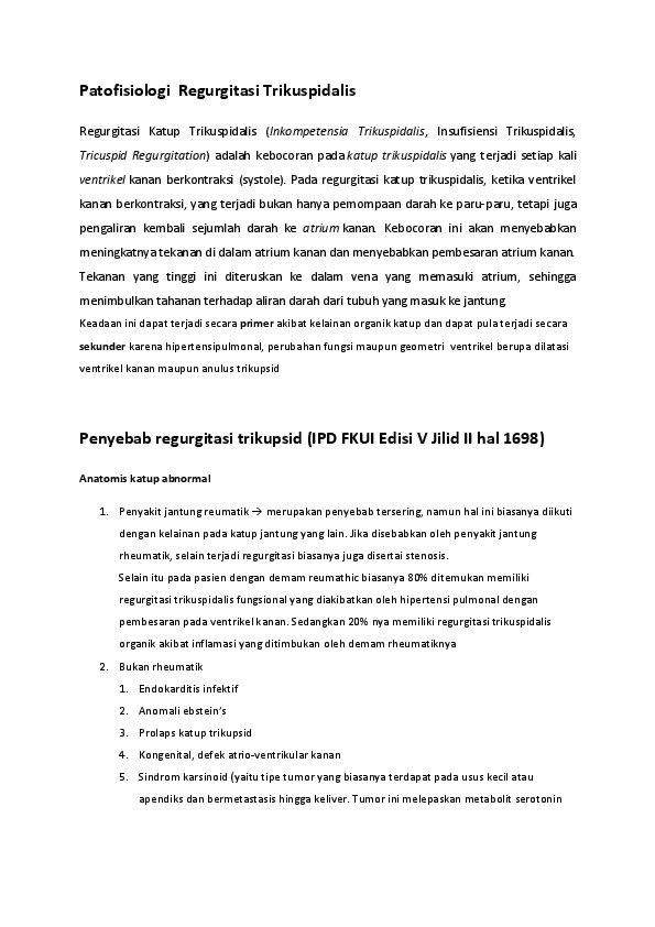 (DOC) Patofisiologi Regurgitasi Trikuspidalis