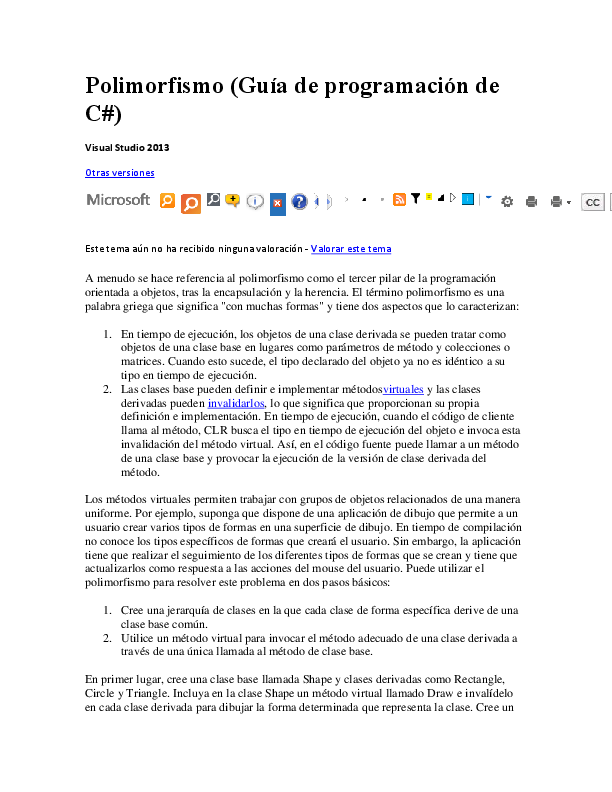 (PDF) Polimorfismo en c#