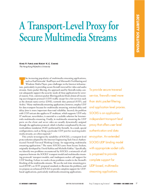(PDF) A Transport-Level Proxy for Secure Multimedia Streams