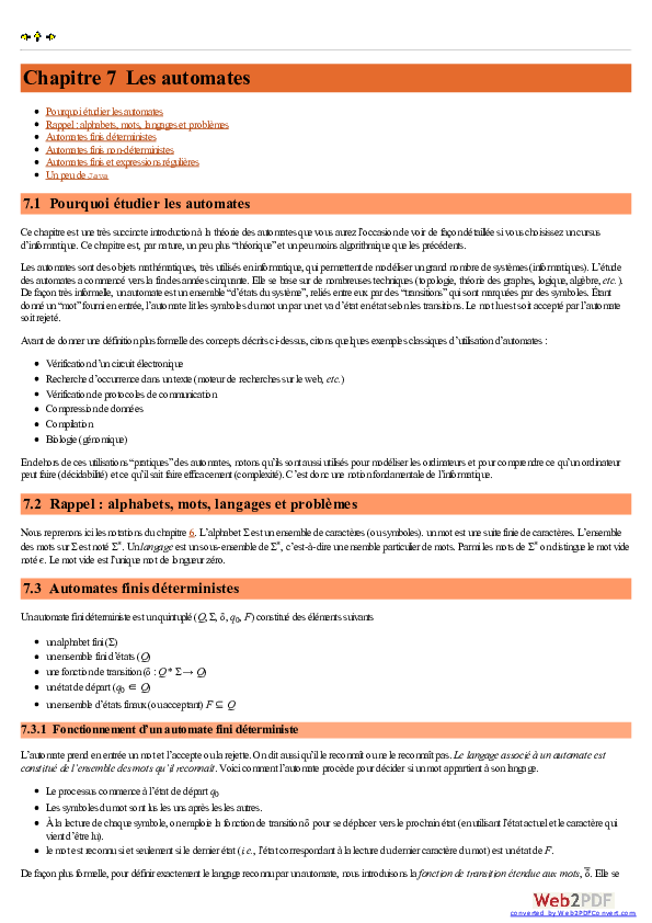 (PDF) Chapitre 7 Les automates