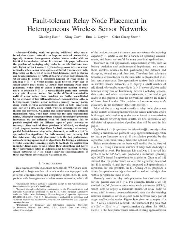 Pdf Relay Node Placement To Heal Partitioned Wireless Sensor Networks Dr Virender Ranga