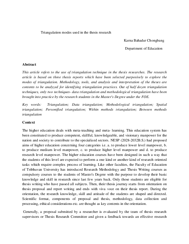(DOC) Triangulation modes used in the thesis research