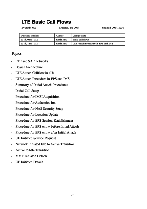 (PDF) UMTS/LTE/EPC Basic Call Flows
