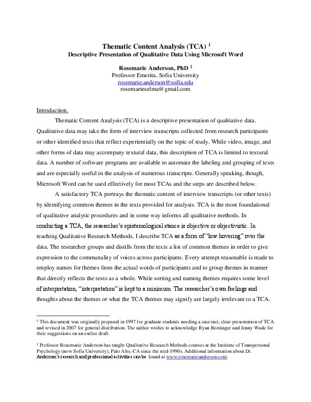 (PDF) THEMATIC CONTENT ANALYSIS on Microsoft Word