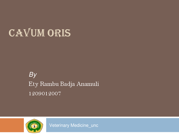 (PPT) cavum oris