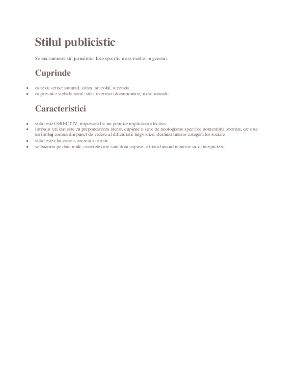 (DOC) Stilul publicistic