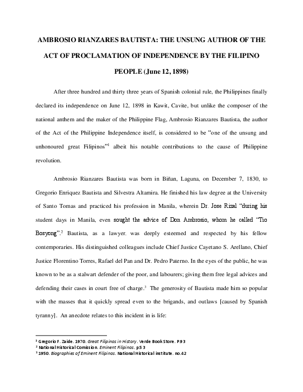 (PDF) AMBROSIO RIANZARES BAUTISTA: THE UNSUNG AUTHOR OF THE ACT OF ...