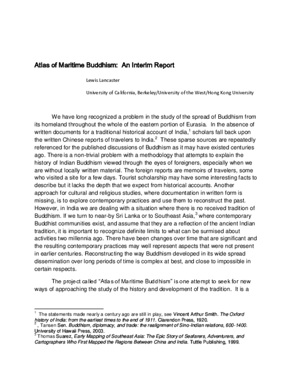 (DOC) Atlas of Maritime Buddhism - Interim report January 2015