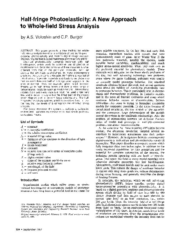 Pdf Half Fringe Photoelasticity A New Approach To Whole Field Stress Analysis