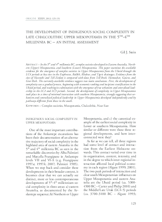 (PDF) (2012). Stein, G. J. The development of indigenous social ...