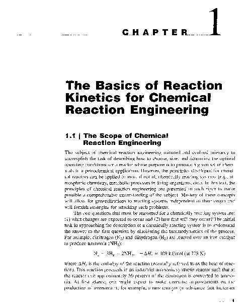 (PDF) The Basics of Reaction Kinetics for Chemical Reaction Engineering