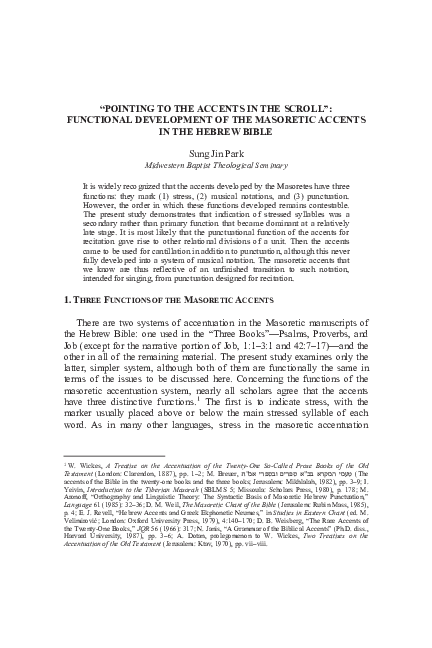 (PDF) "Pointing to the Accents in the Scroll": The Functional ...