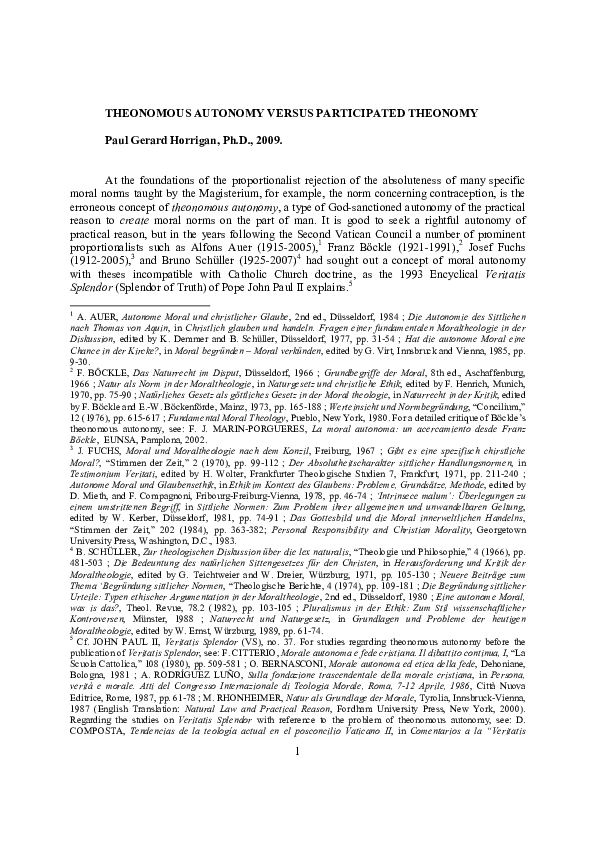 (PDF) Theonomous Autonomy versus Participated Theonomy