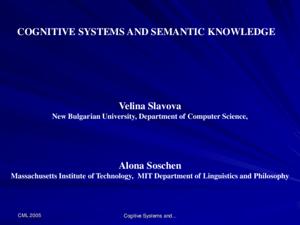 (PPT) Cognitive Semantics + Formaal approach + Russian example