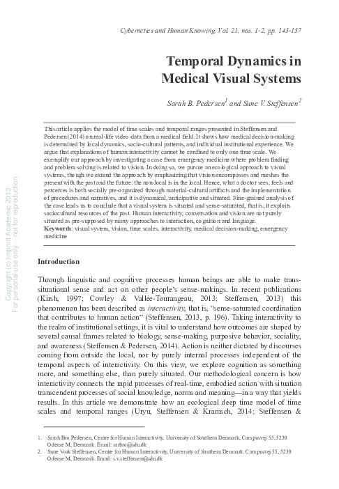 (PDF) Temporal Dynamics in Medical Visual Systems