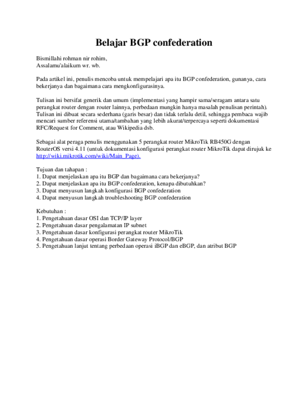 (DOC) Belajar BGP confederation
