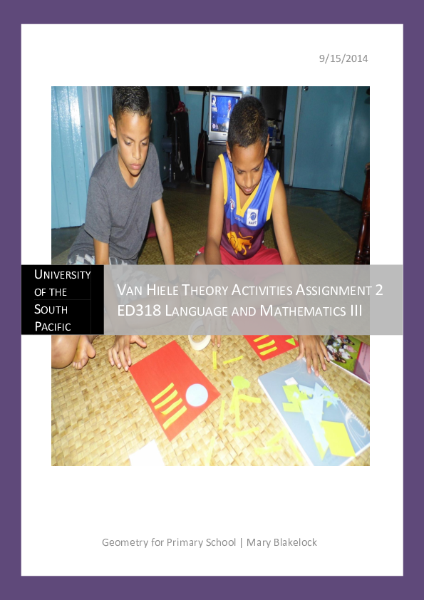 (DOC) Van Hiele's Theory and Geometry in Primary School