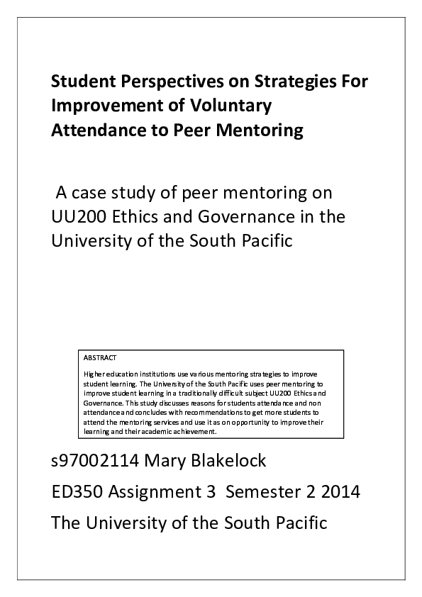 (DOC) Student Perspectives on Strategies For Improvement of Voluntary ...