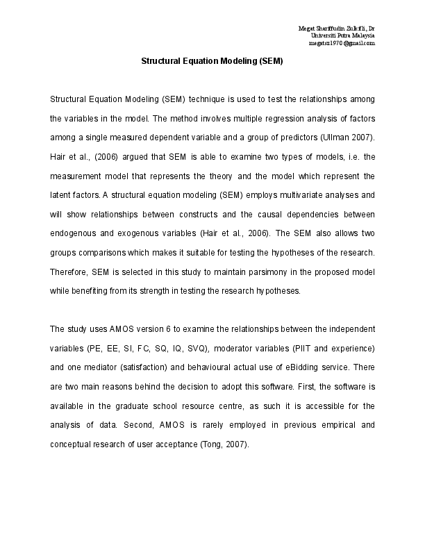(DOC) Steps in Structural Equation Model (SEM) using AMOS