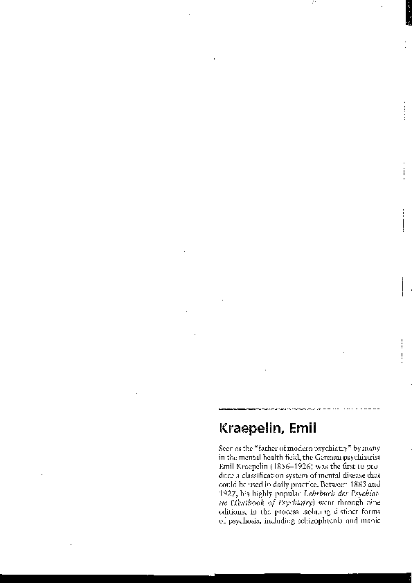 (PDF) Emil Kraepelin