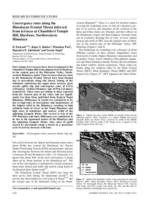(PDF) Segmented Nature of the Himalaya and Gangetic Plain